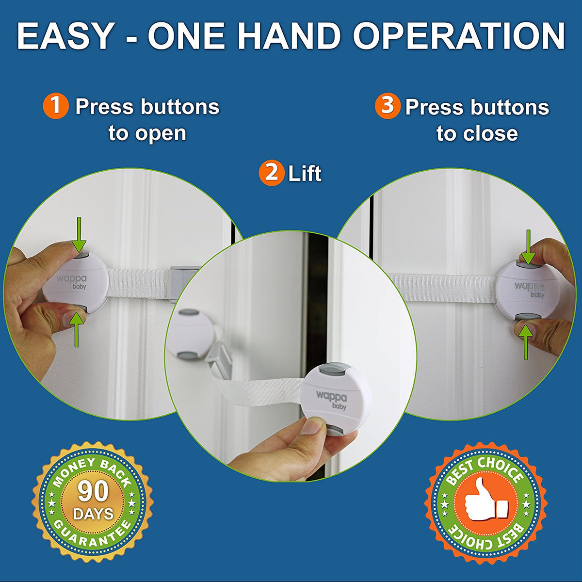 Reusable Child Safety Lock Set (6 Pack + 12 Pads) | Babyproofing Latch ...